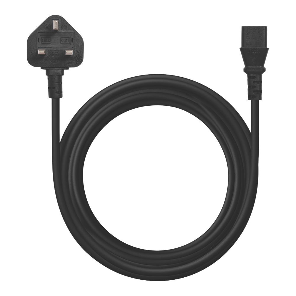 Essentials 10A IEC Power Cord 5m - Screwfix