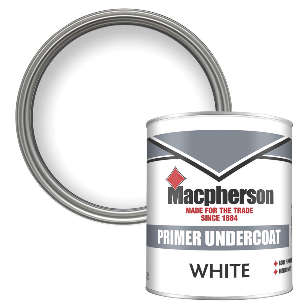 Macpherson 1Ltr White Matt Interior Wood & Metal Primer Undercoat ...