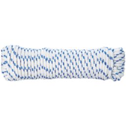 Diall Braided Rope Blue / White 6mm x 20m - Screwfix