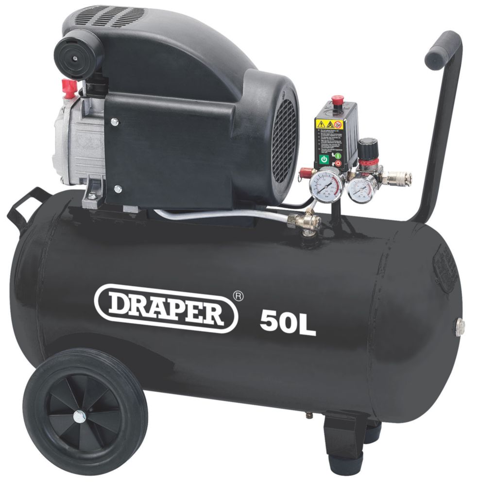 Draper 24981 50Ltr Brushless Electric Direct Drive Air Compressor 230V ...