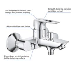 Grohe Start Loop Chrome 114mm Wall Mounted Single Control Manual Shower ...