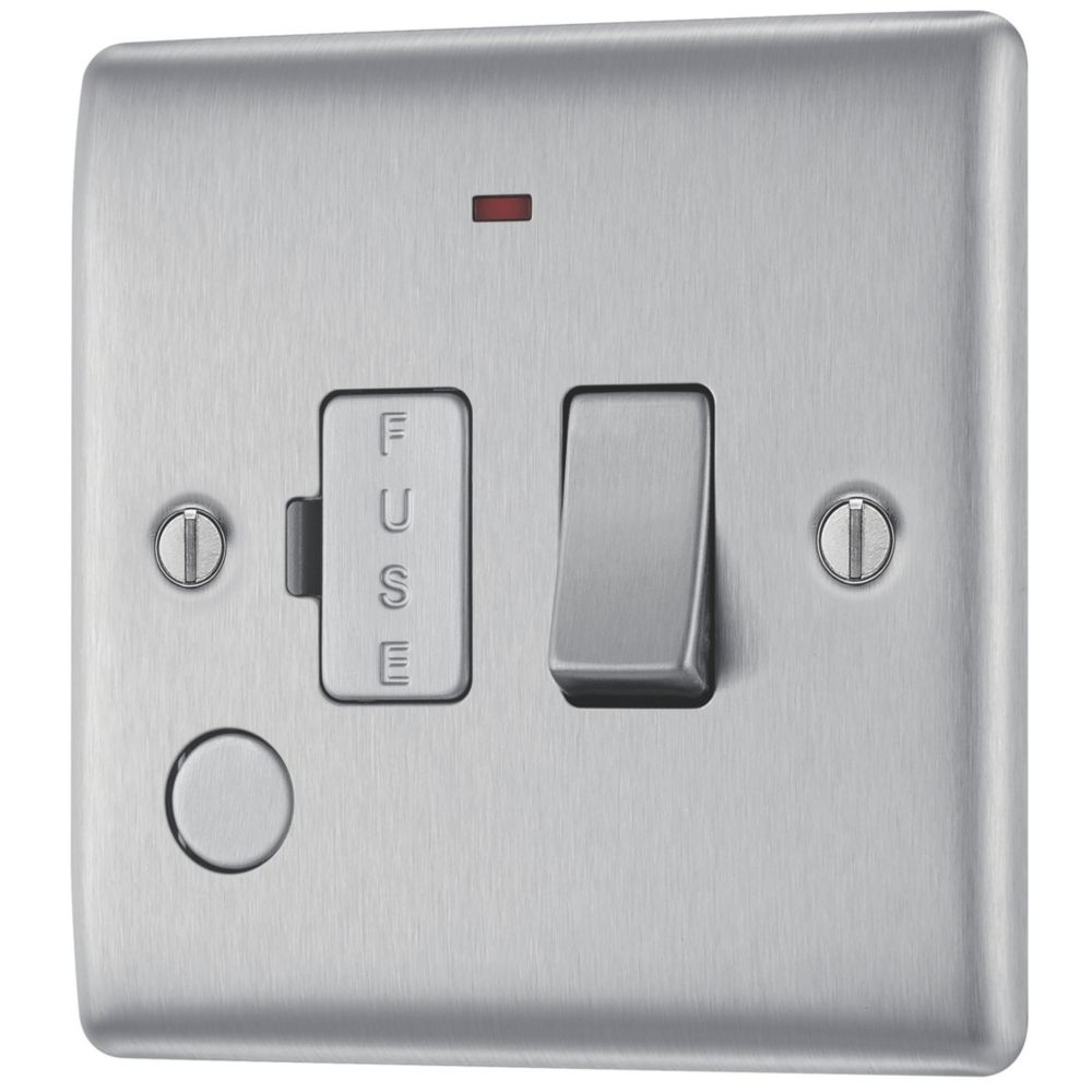 British General Nexus Metal 13A Switched Fused Spur & Flex Outlet with ...