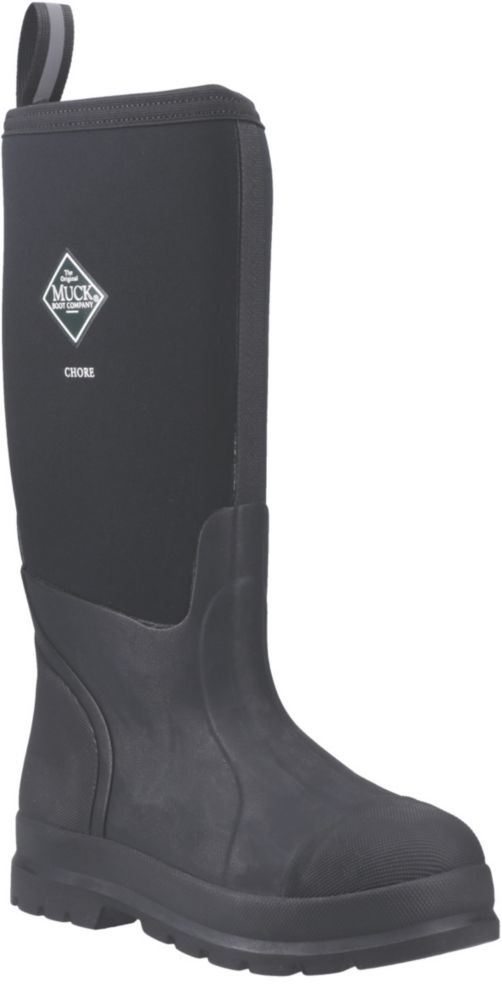 Muck Boots Chore Classic Hi Patterned Size 14 Black Non Safety Wellies ...