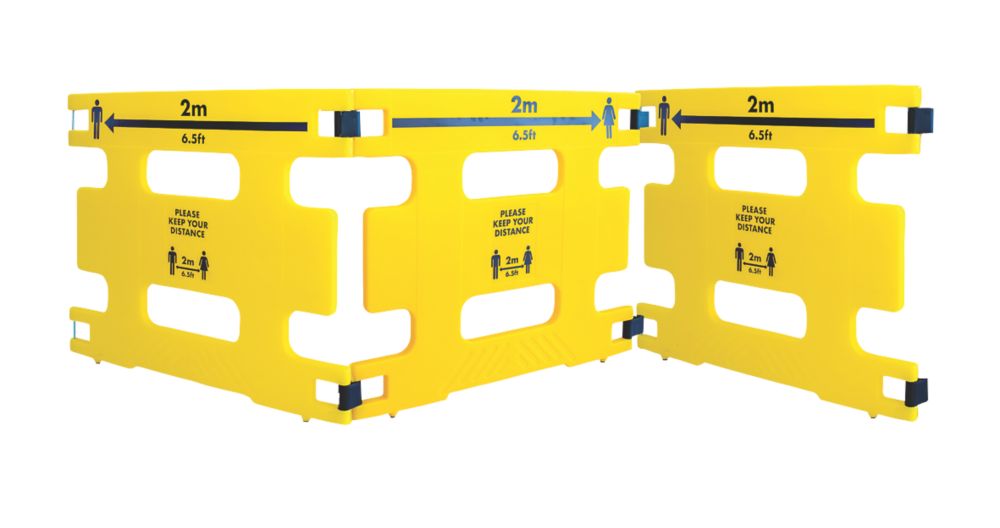 Addgards Keep Your Distance Safety Barriers Yellow/Black 1m 3 Pack ...