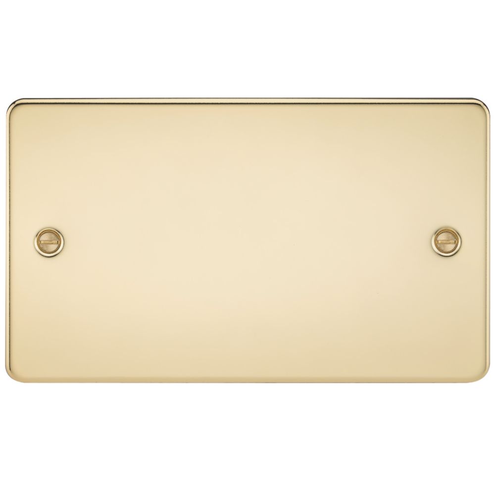 Knightsbridge 2-Gang Blanking Plate Polished Brass - Screwfix