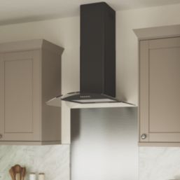 Essentials NNCGHB60UK Curved Glass Hood Black 600mm - Screwfix