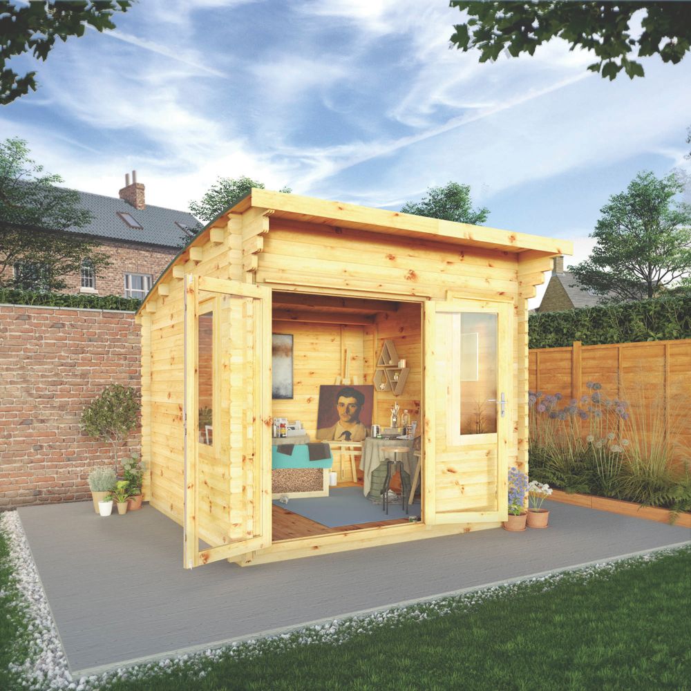 Mercia Helios Curved Roof 9' x 9' (Nominal) Arched Timber Log Cabin ...