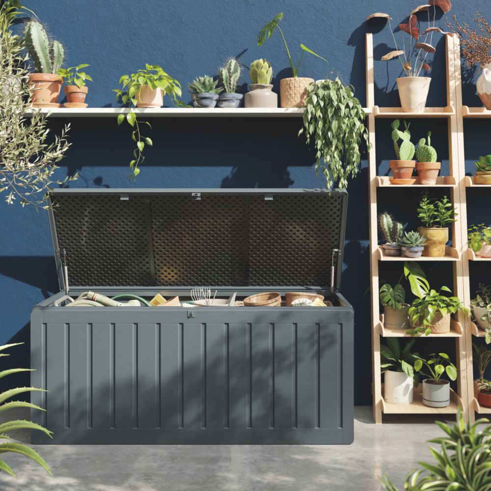 Essentials Catria 490Ltr 5' x 2' (Nominal) Plastic Garden Storage Box ...