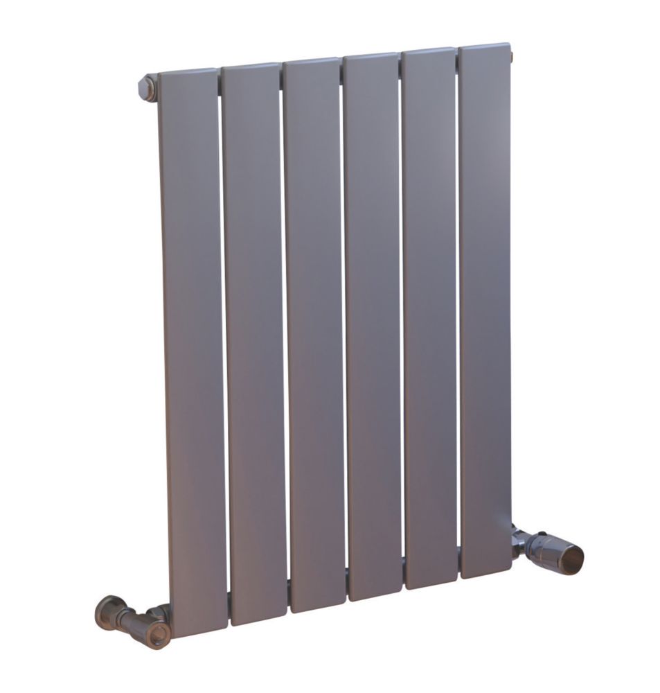 Ximax 600mm x 445mm 1055BTU Silver Vertical Designer Radiator - Screwfix
