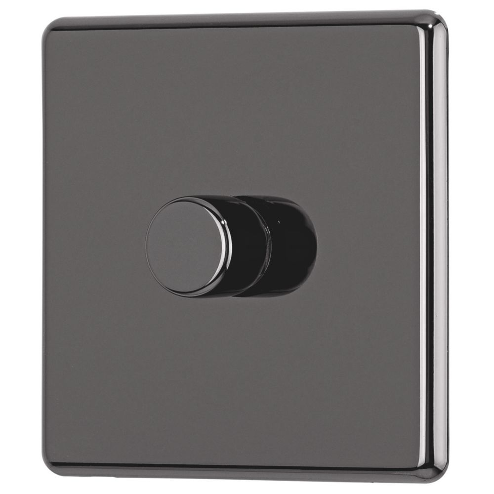 Arlec 1-Gang 2-Way LED Dimmer Switch Black Nickel - Screwfix