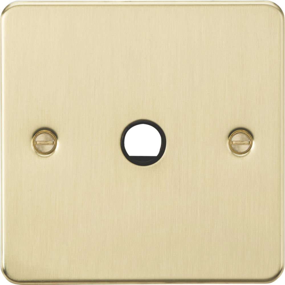 Knightsbridge Flat Plate 20A Unswitched Flex Outlet Brushed Brass ...