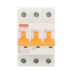 Contactum Defender 25A TP B Curve 3-Phase MCB - Screwfix