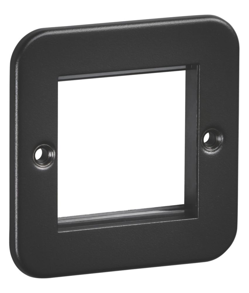 Knightsbridge 2-Module Modular Metal Clad Faceplate Black - Screwfix