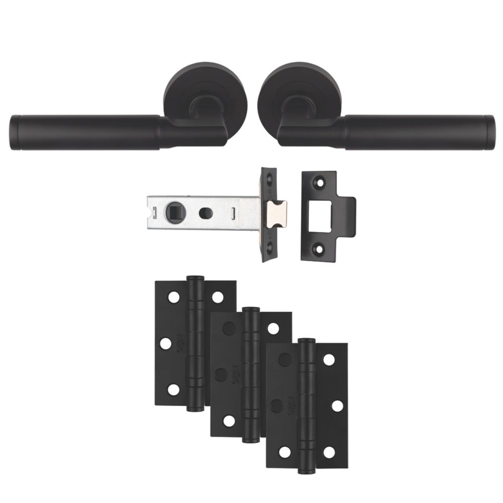 Carlisle Brass Belas Door Handle Pair Matt Black - Screwfix