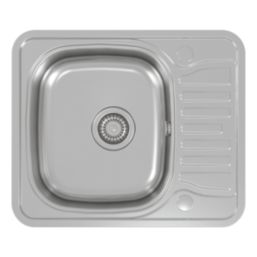 Carysil EA10 1 Bowl Stainless Steel Inset Kitchen Sink 577mm x 487mm ...