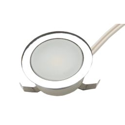 VEW Sola Recessed Round LED Kitchen Plinth Light Polished Chrome 0.4W ...