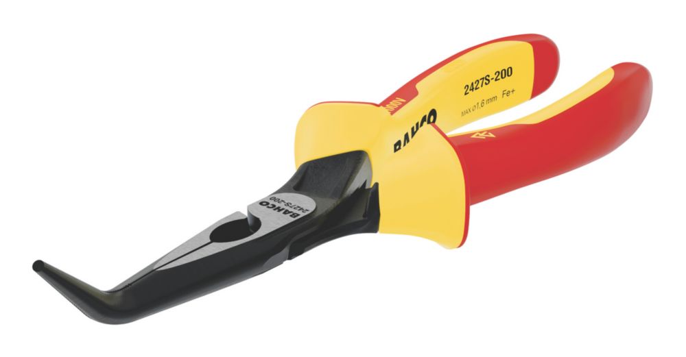 Bahco VDE Bent Tip Snipe Nose Pliers 8" (200mm) - Screwfix