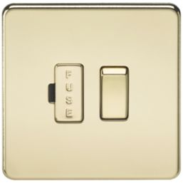 Knightsbridge 13A Switched Fused Spur Polished Brass - Screwfix