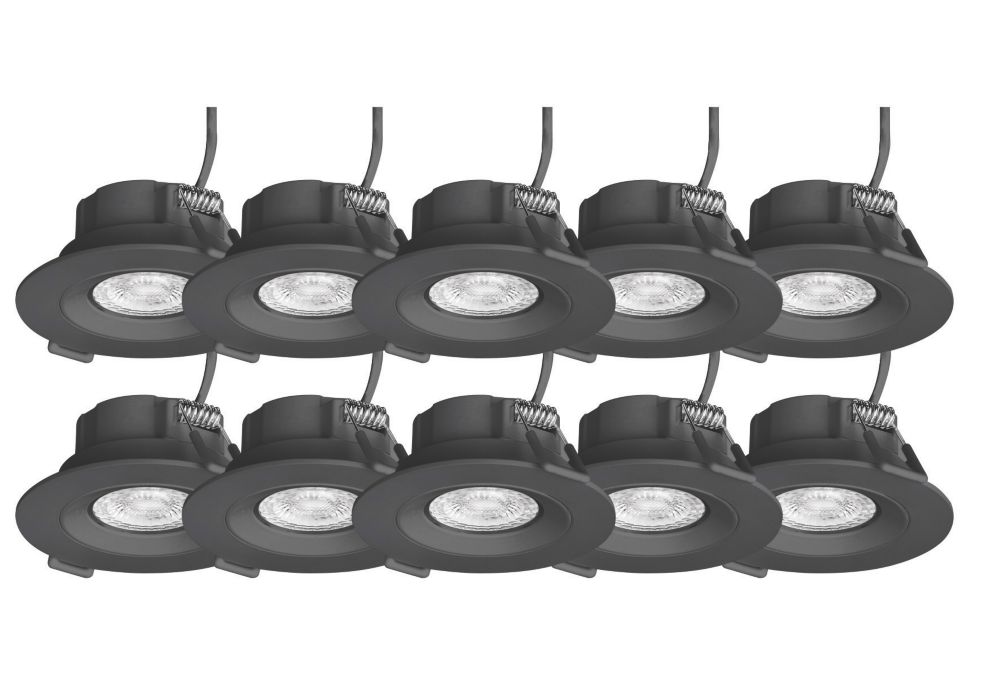 4lite Marsonia Fixed Non Fire Rated LED Downlight Black 5W 450lm 10 ...