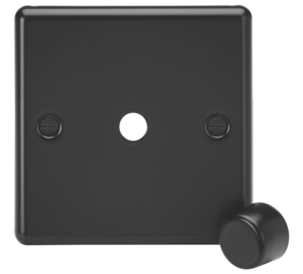 Knightsbridge Raised Rounded 1-Gang Modular Dimmer Switch Matt Black ...