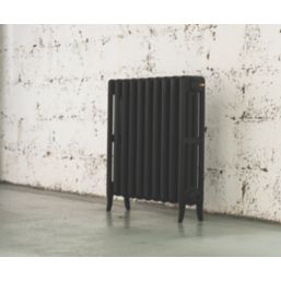 Arroll 660mm x 754mm 3193BTU Black Cast Iron 4 Column Radiator - Screwfix