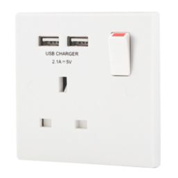 British General 900 Series 13A 1-Gang SP Switched Socket + 2.1A 10.5W 2 ...