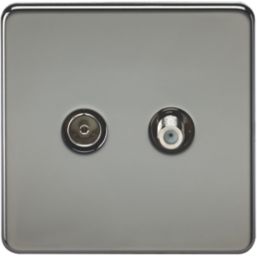 Knightsbridge 2-Gang Isolated Coaxial TV & F-Type Satellite Socket ...