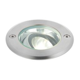 Saxby Hoxton 108mm Outdoor Round LED Recessed Ground Light Brushed ...