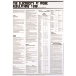 "Electricity At Work Regulations 1989" Poster 840mm x 570mm - Screwfix