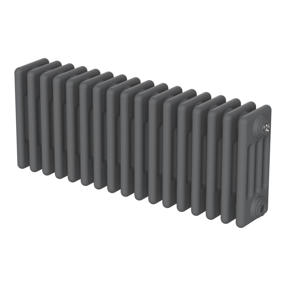 Flomasta 300mm x 785mm 2313BTU Anthracite Horizontal 4 Column Radiator ...