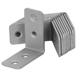 Magnodur Angle Brackets Matt Steel 40mm x 40mm x 20mm 10 Pack - Screwfix
