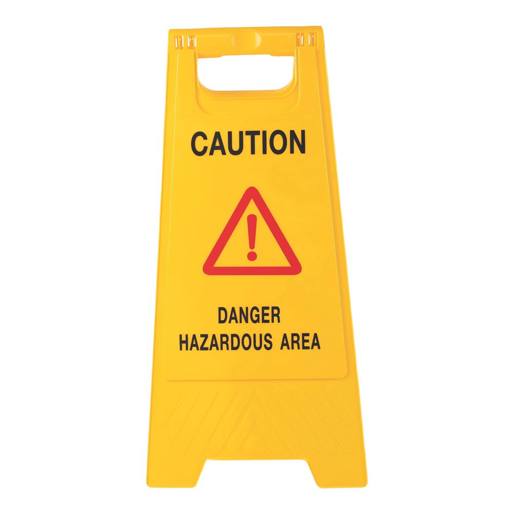 Essentials Caution Danger Hazardous Area A-Frame Safety Sign 600mm x ...