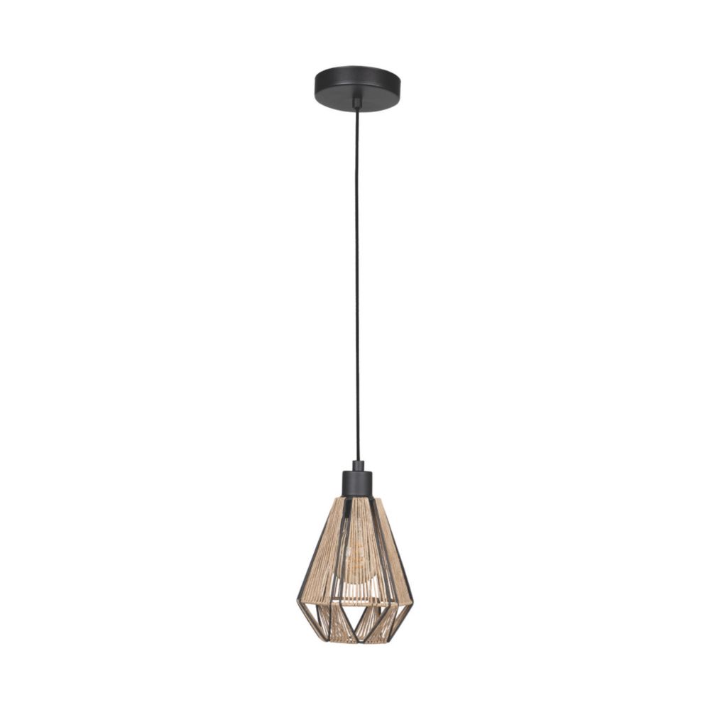 Eglo Adwickle Pendant Light Black / Brown - Screwfix
