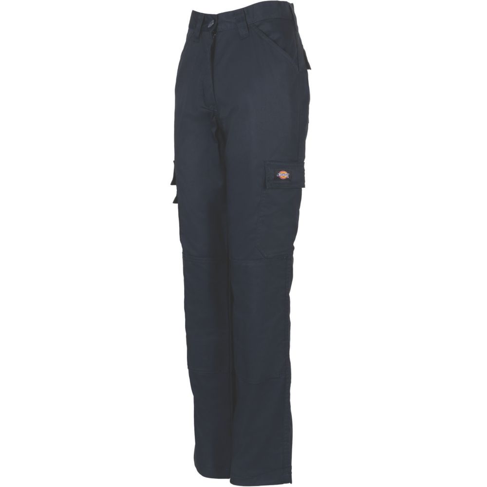 Dickies Everyday Flex Womens Work Trousers Navy Blue Size 10 31" L ...