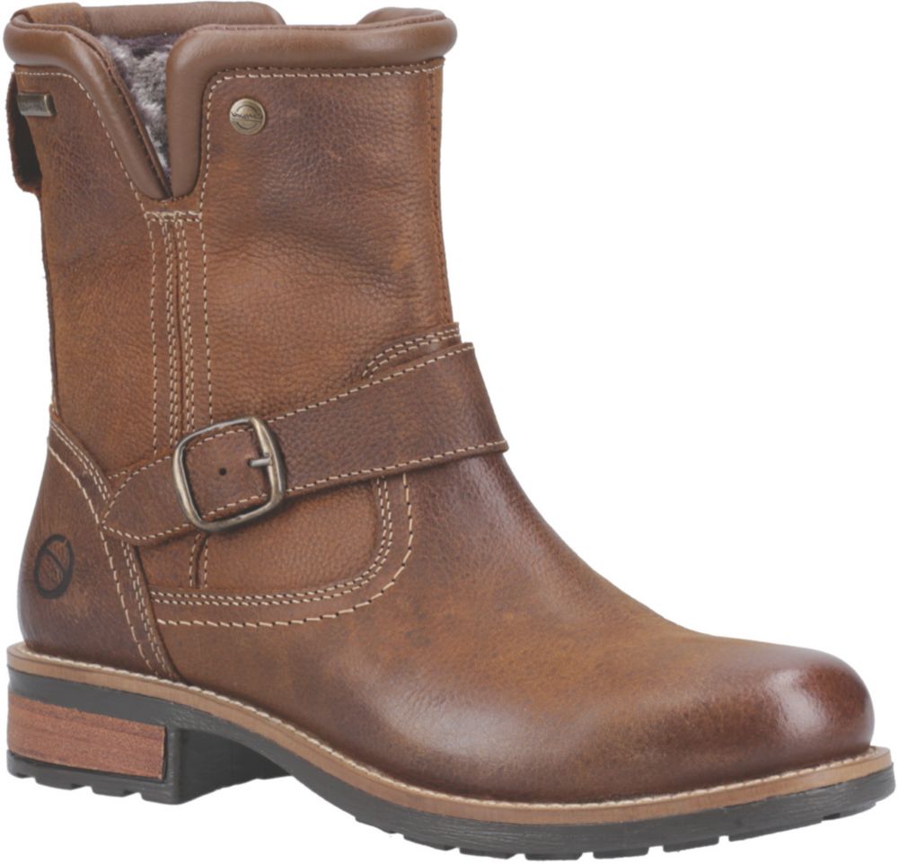Cotswold Kinsham Size 4 Womens Tan Waterproof Lace & Zip Non Safety ...