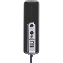 Masterplug 13A 6-Gang Switched Surge-Protected Extension Lead + 3.1A 2 ...