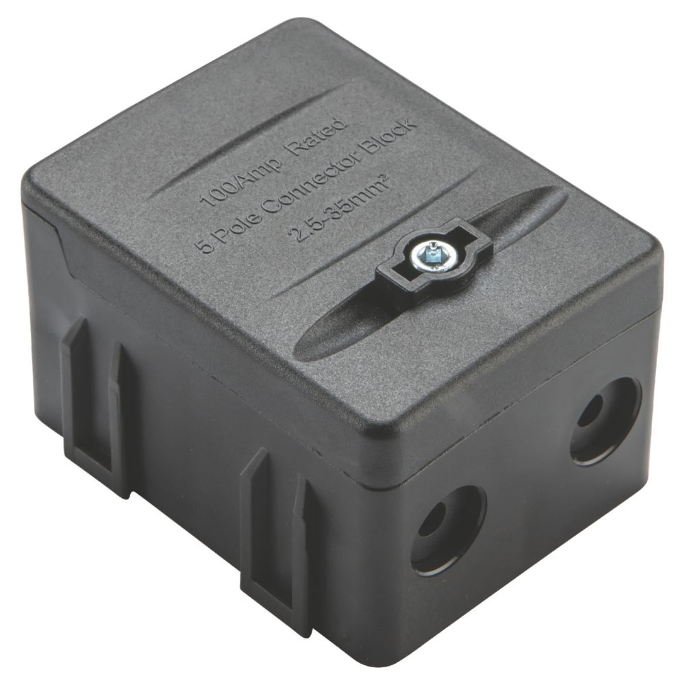Knightsbridge 100A Single Pole Connector Block (Black) - Screwfix