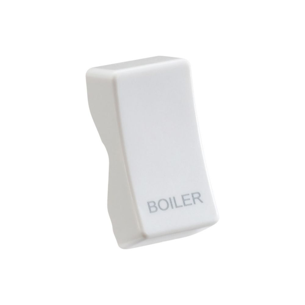 Knightsbridge 'BOILER' Switch Cover White - Screwfix
