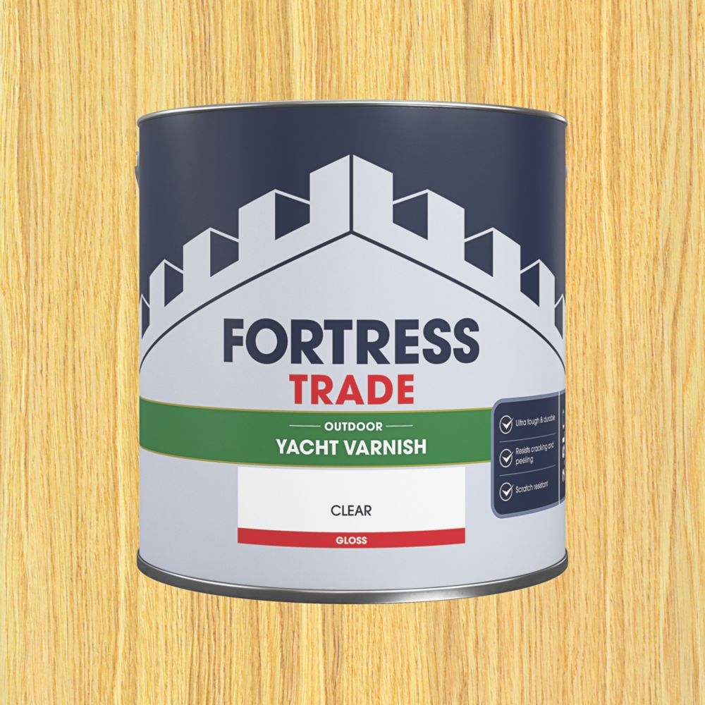 Fortress Trade 2 5Ltr Clear Gloss Solvent Based Wood Varnish Screwfix