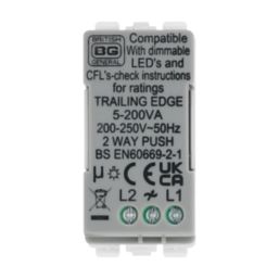 British General Nexus Grid 2-Way LED Grid Dimmer Switch Polished Chrome ...