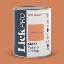 LickPro Max+ 1Ltr Orange 04 Matt Emulsion Paint - Screwfix