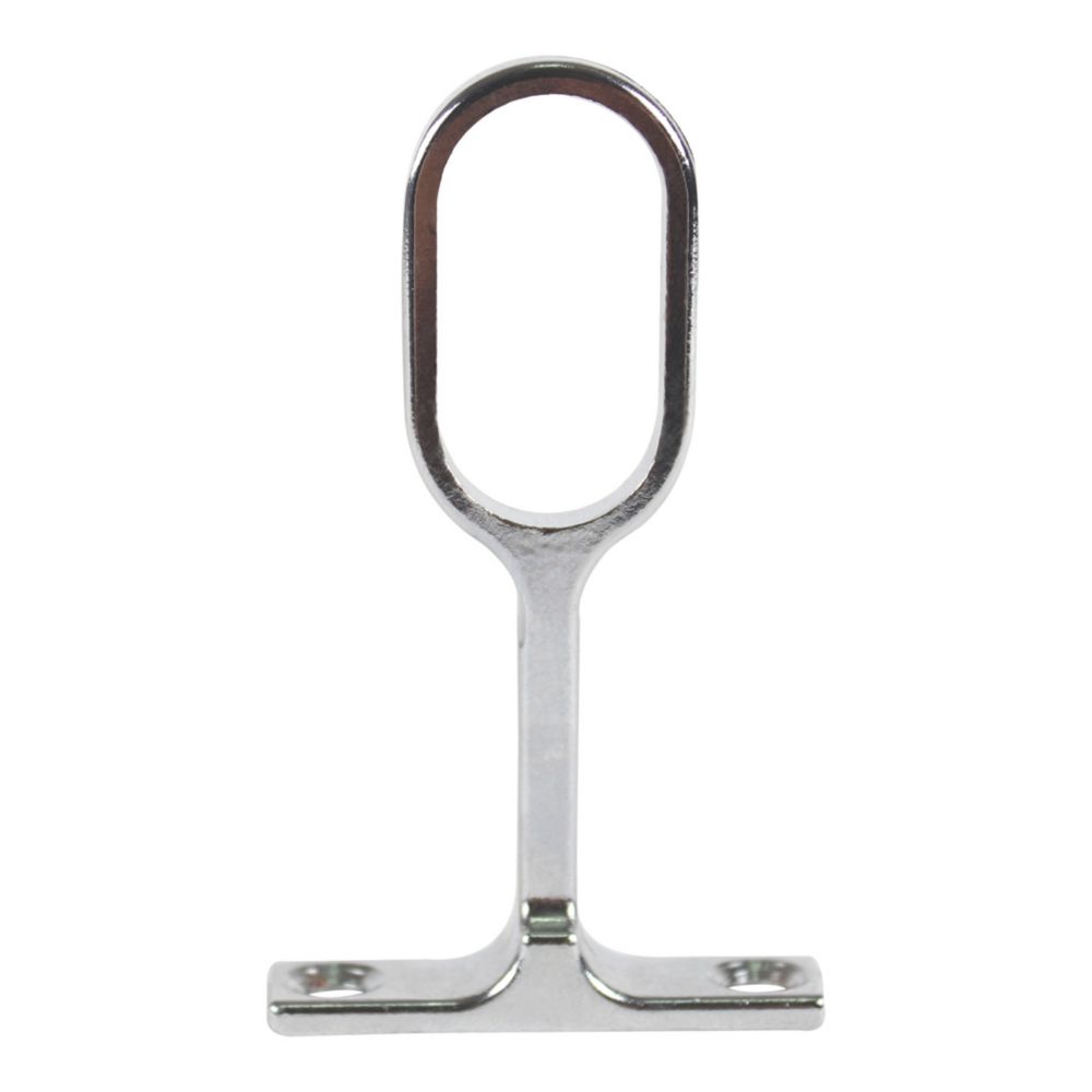 Essentials Oval Rail Centre Bracket Polished Chrome 30mm - Screwfix