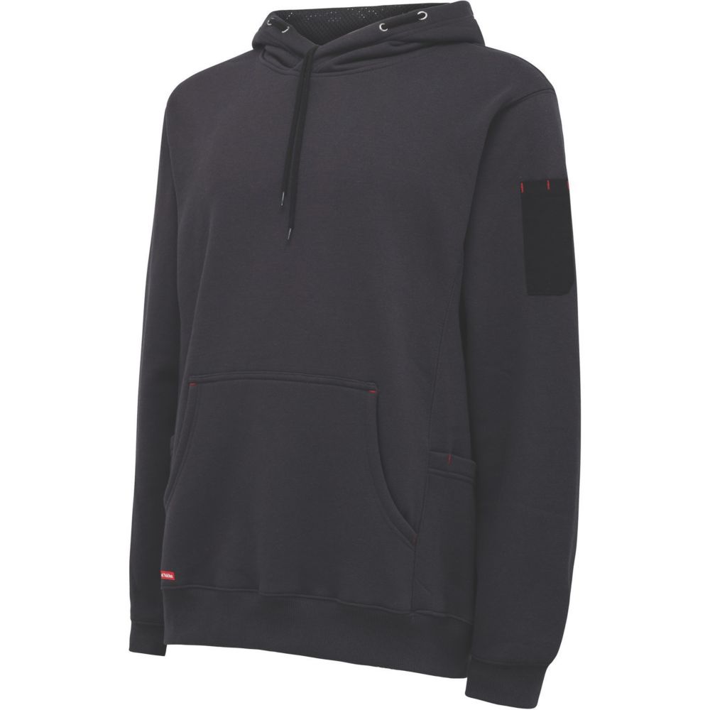 Hard Yakka Brushed Fleece Hoodie Grey Marl Large 40" Chest - Screwfix