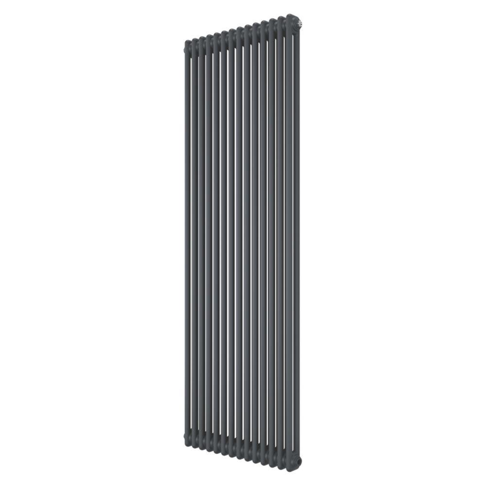 Azur 1800mm x 650mm 6312BTU Anthracite Vertical 2 Column Radiator ...
