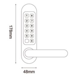 Smith & Locke Push-Button Lock w/ Handles 60mm Silver - Screwfix