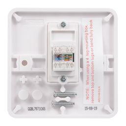 Schneider Electric Lisse 1-Gang RJ45 Ethernet Socket White - Screwfix