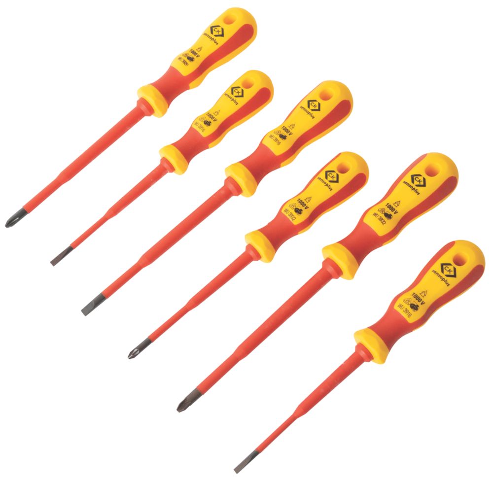 C.K Mixed VDE Slim Screwdriver Set 6 Pieces - Screwfix