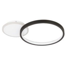 Eglo Gafares LED Ceiling Light Black/White 15W 2100lm - Screwfix