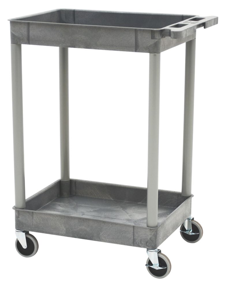 Grey 2-Shelf Trolley 980mm - Screwfix