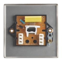 Contactum iConic 1-Gang Master Telephone Socket Brushed Steel with ...